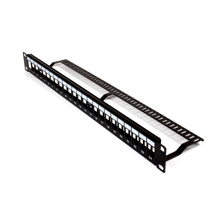 HENTEL - PATCH PANEL 24 PUERTOS MODULAR 1UR CON ORGANIZADOR