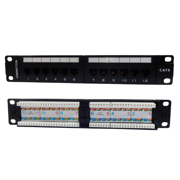 HENTEL - PATCH PANEL 12 PUERTOS CATEGORIA 6 MINI